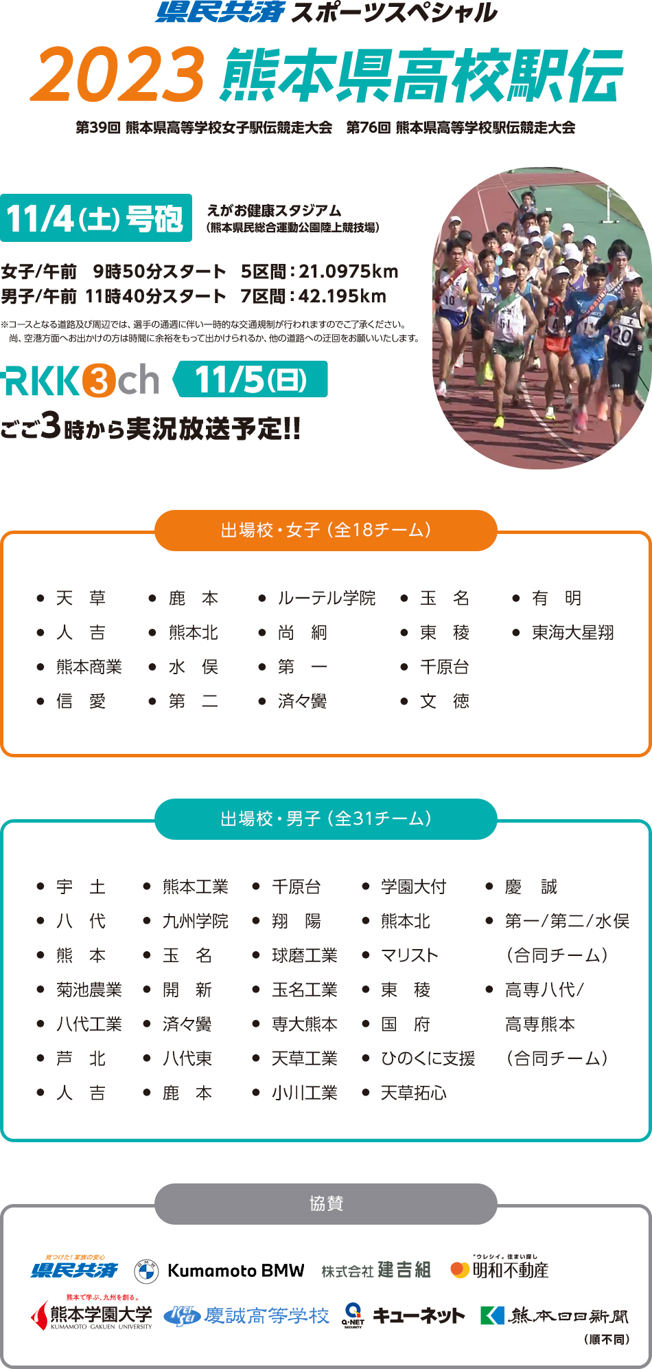 2023熊本県高校駅伝｜RKK熊本放送